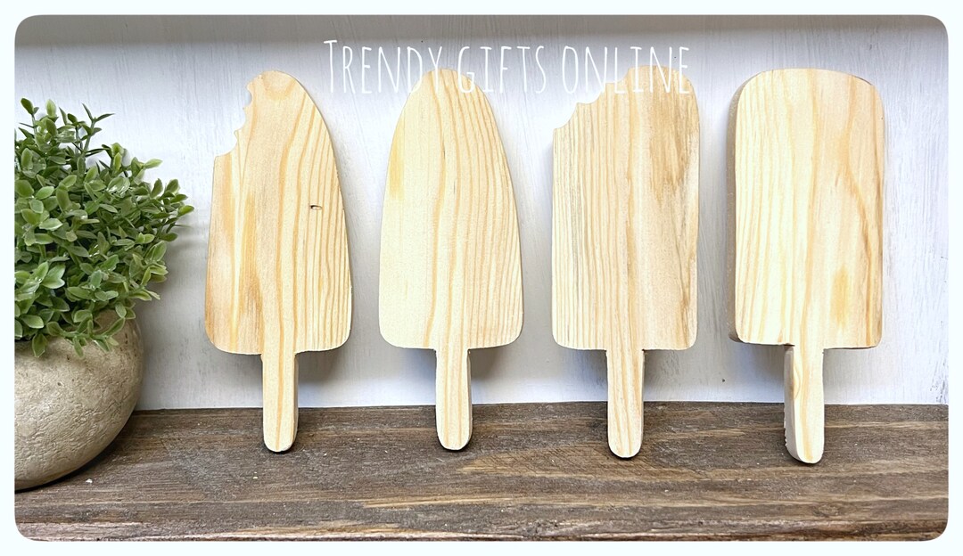 Unfinished Blank Wood Popsicle/wooden Ice Lolly Shape Woodworking Home ...