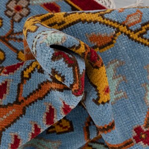 8x10 Blue Red Bird Scenic Oriental Rug - 100% Pure Wool - Handcrafted ...