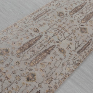 2.6x10 Tree of Life Runner Rug Vintage Rug 100% Handmade Wool & Silk ...