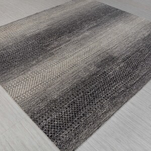 13x12 Large Area Rug Gray Charcoal Gabbeh Style Savannah Rug Handmade ...
