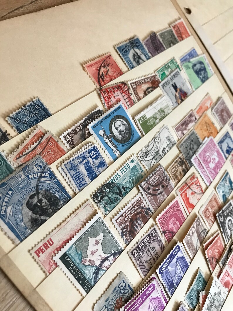 Vintage Postage Stamp Collection - Etsy