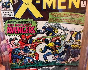 The X-men #9 : Silver Age Comics / Grade Range - 3.5 / 1st Avengers- X ...