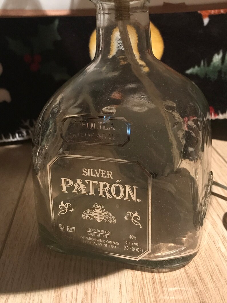 Patron Silver Tequila Liquor Bottle Lamp - Etsy