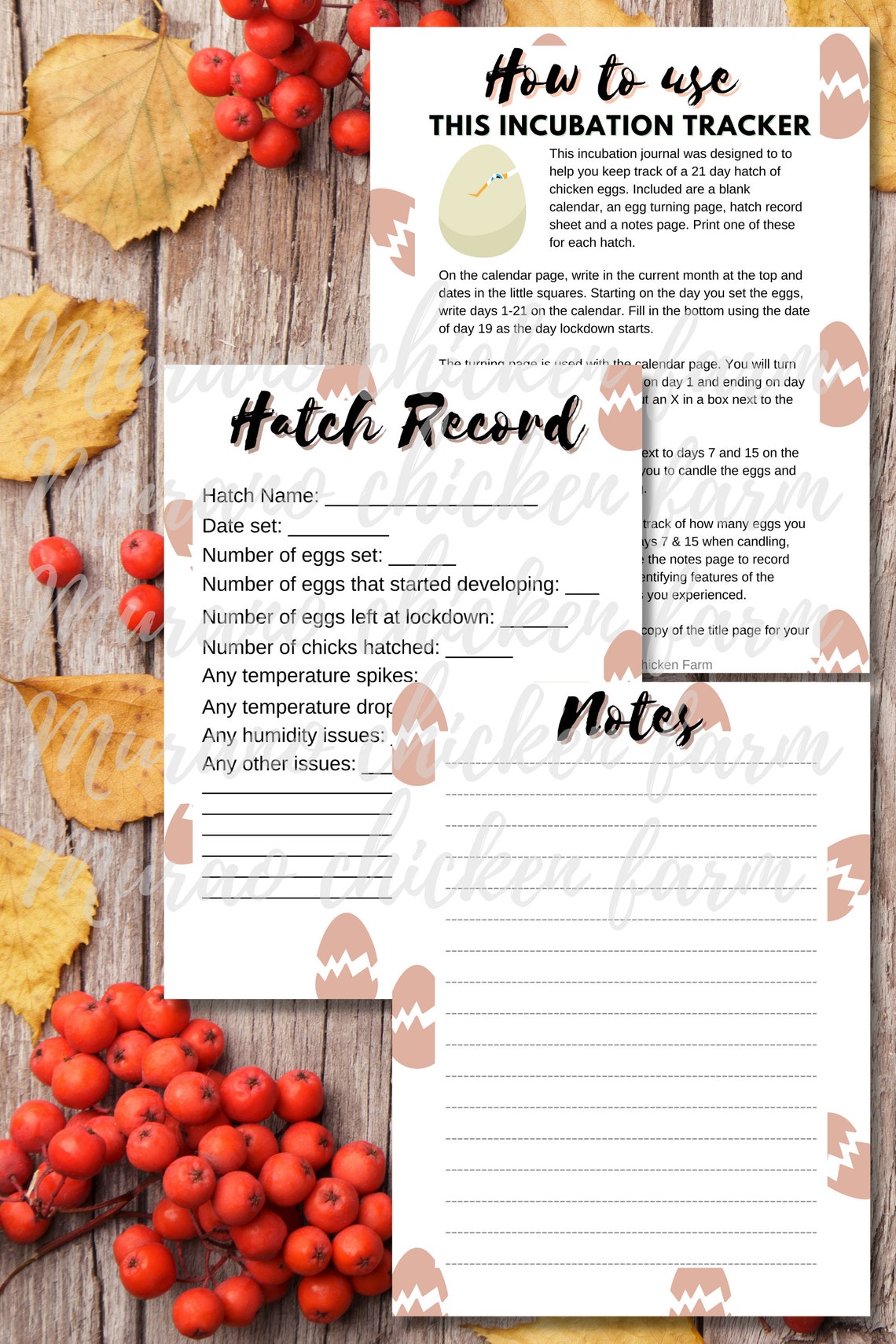 Egg Incubation Tracker, Chicken Keeping Printable, Chicken Planner, Egg ...