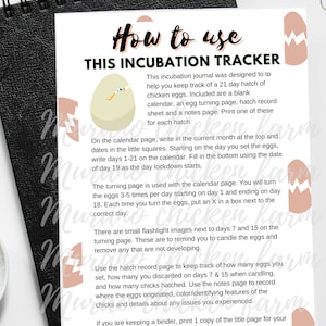 Egg Incubation Tracker, Chicken Keeping Printable, Chicken Planner, Egg ...