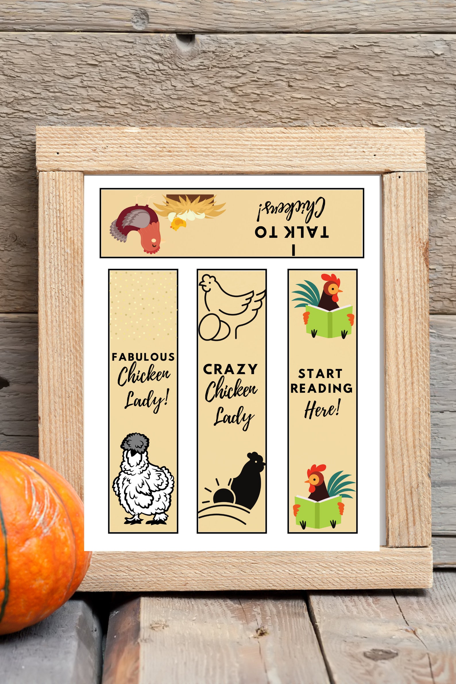 Chicken Bookmarks, Set of 8 Bookmarks, Printable Bookmarks, Chickens ...