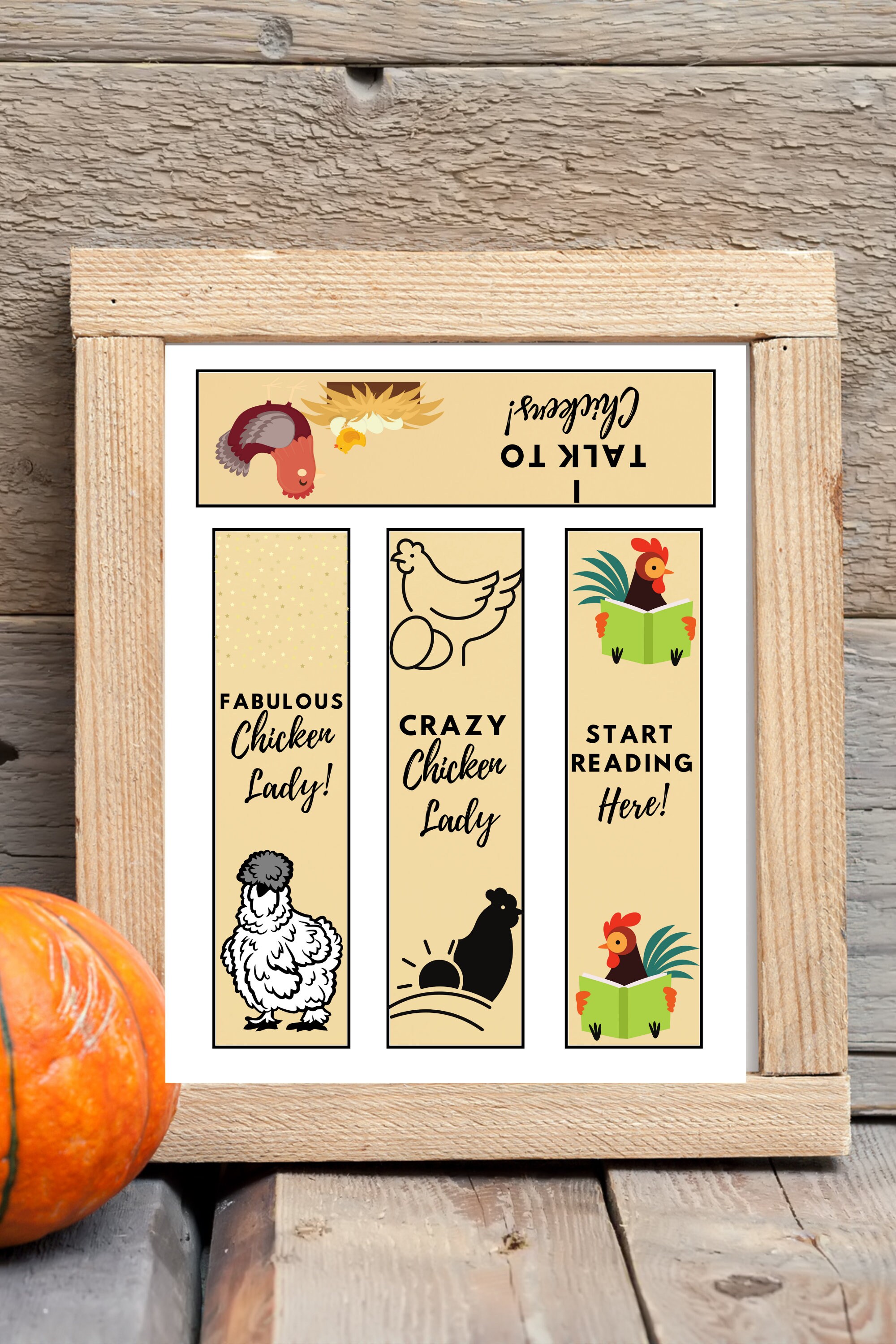 Chicken Bookmarks, Set of 8 Bookmarks, Printable Bookmarks, Chickens ...