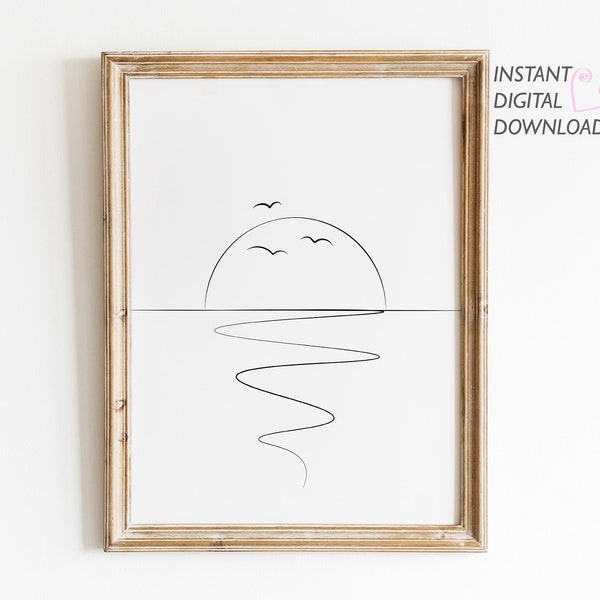 Wave Line Drawing - Etsy