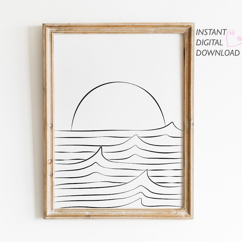 Wave Line Drawing - Etsy
