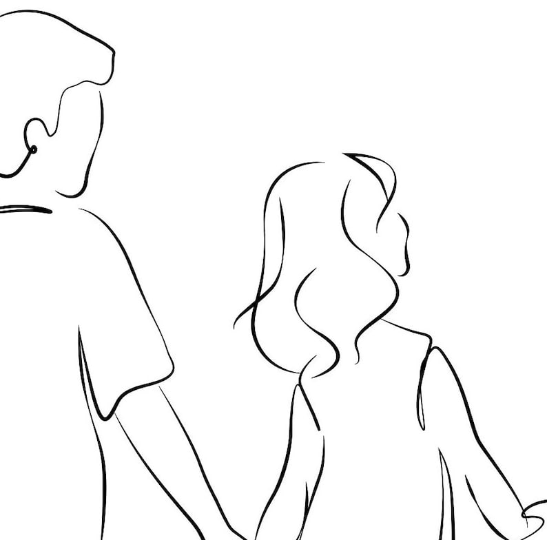 Siblings Line Art, Siblings Wall Art, Sister and Brothers Art ...