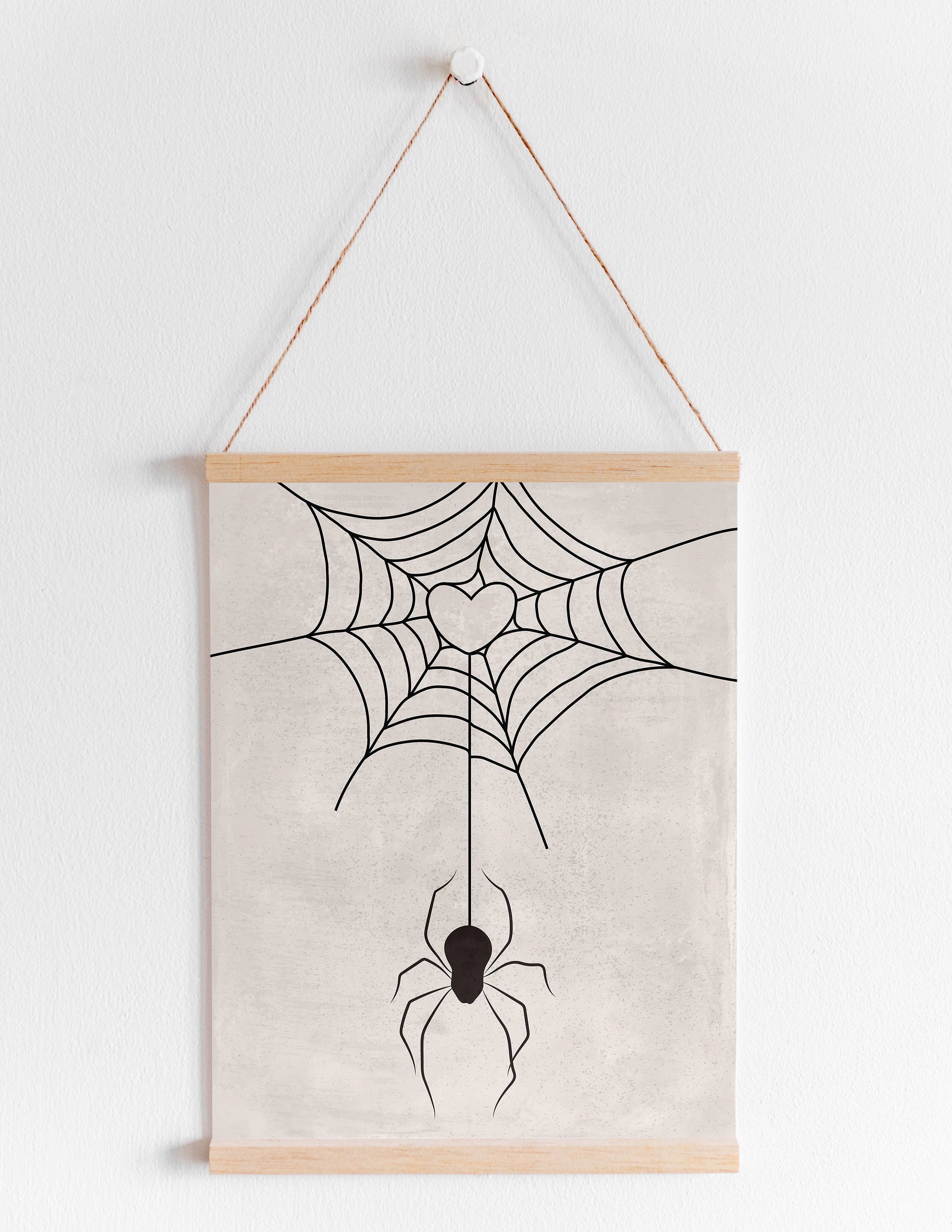Spider Art Print, Cobweb Line Art, Spooky Season Wall Decor, Halloween ...