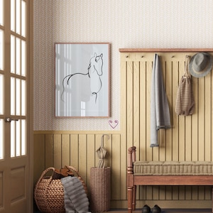 Horse One Line Drawing, Minimalist Horse Line Art, Race Horse Drawing ...