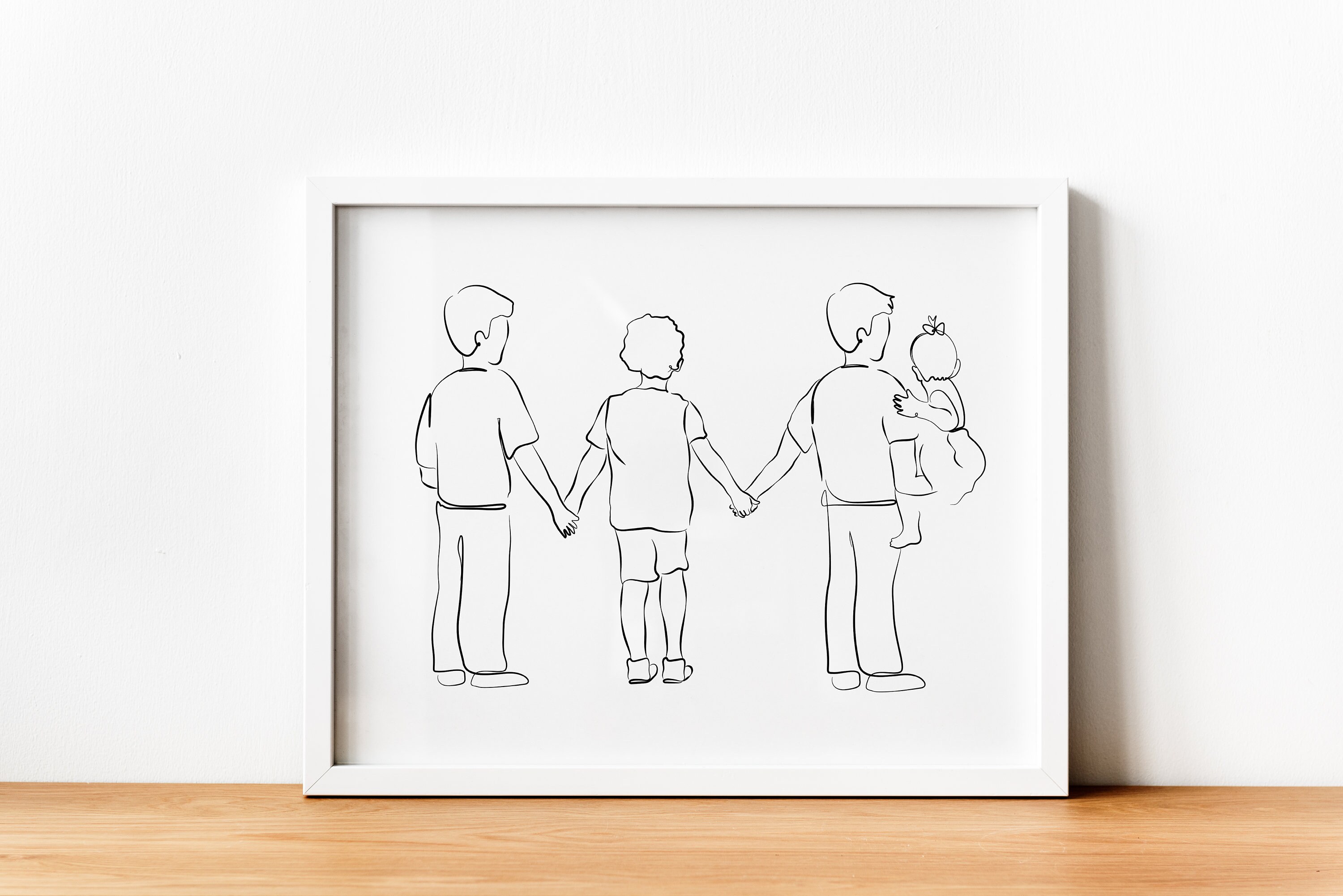 Siblings Custom Line Drawing, Gift for Siblings, Personalizable Line ...