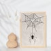 Spider Art Print, Cobweb Line Art, Spooky Season Wall Decor, Halloween ...
