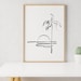 Sunset One Line Drawing, Sun and Palm Tree Printable Wall Art ...