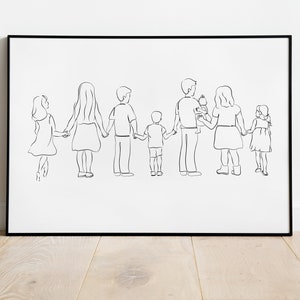 Siblings Custom Line Drawing, Gift for Siblings, Personalizable Line ...