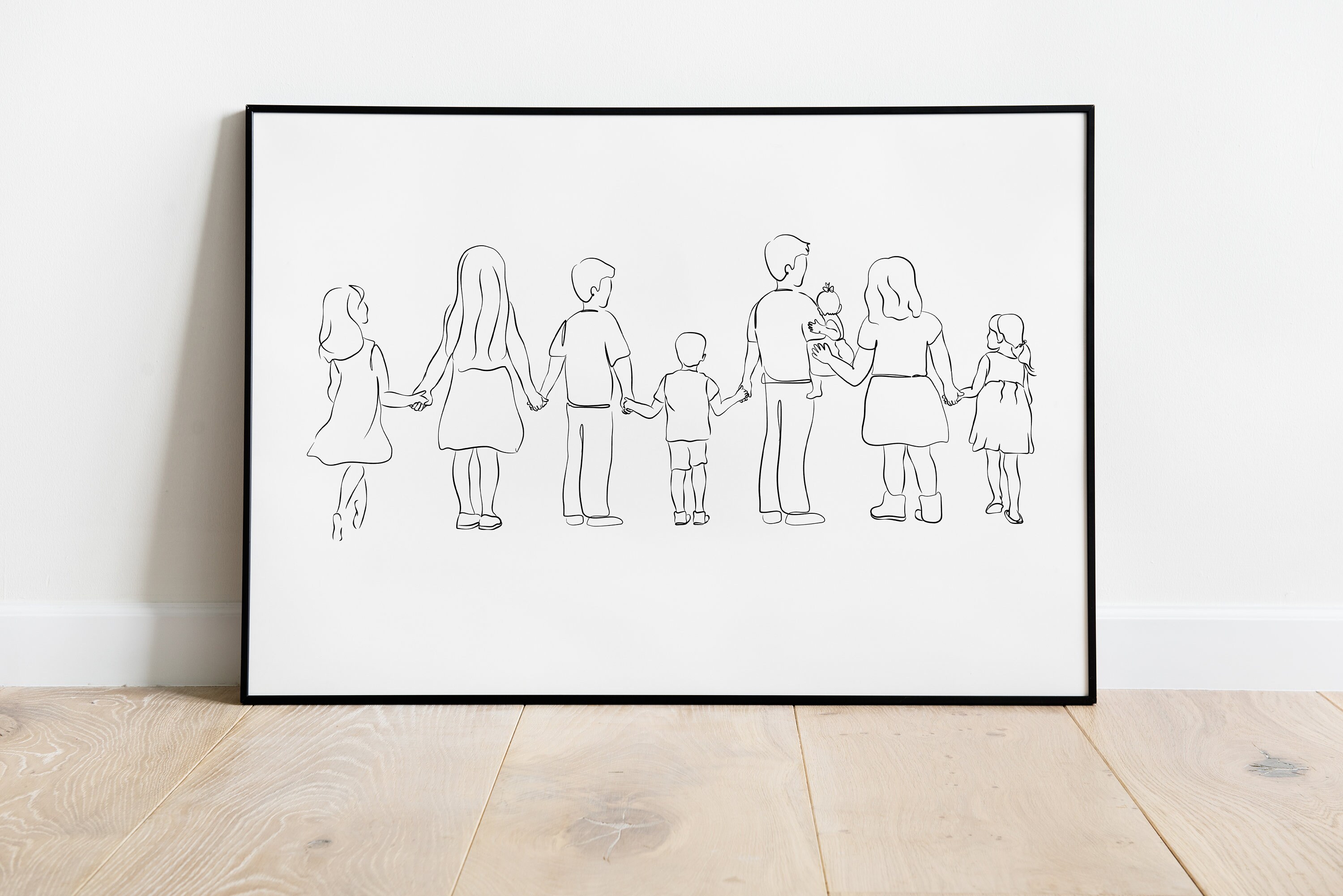 Siblings Custom Line Drawing, Gift for Siblings, Personalizable Line ...