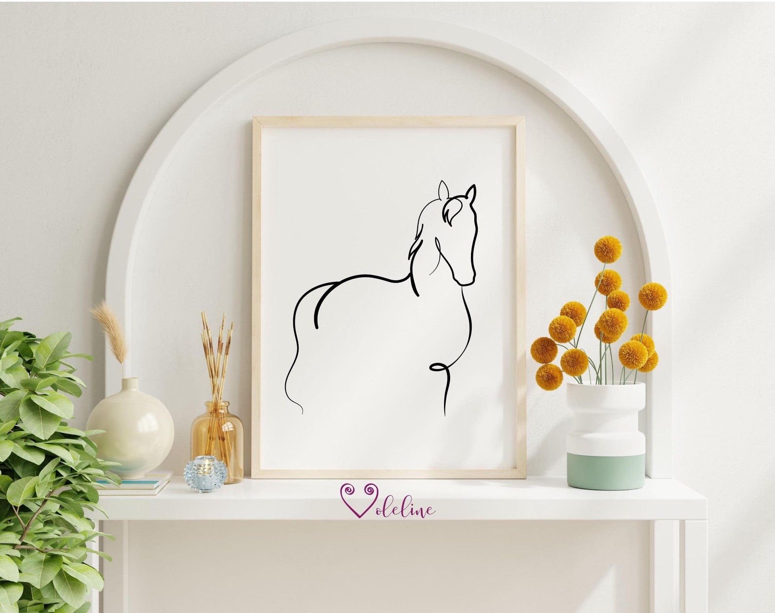 Horse One Line Drawing, Minimalist Horse Line Art, Race Horse Drawing ...