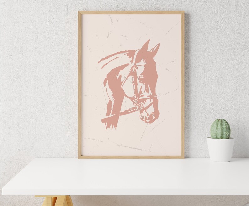 Boho Horse Print, Farm House Decor, Horse Printable Wall Art, Modern ...