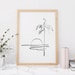 Sunset One Line Drawing, Sun and Palm Tree Printable Wall Art ...