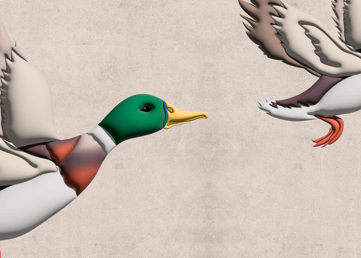 1950s 3 Flying Ducks Wall Art, Three Flying Ducks, Vintage Printable ...