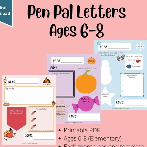Pen Pal Kit: Ages 3-6 Monthly Letters With Grandparents - Etsy