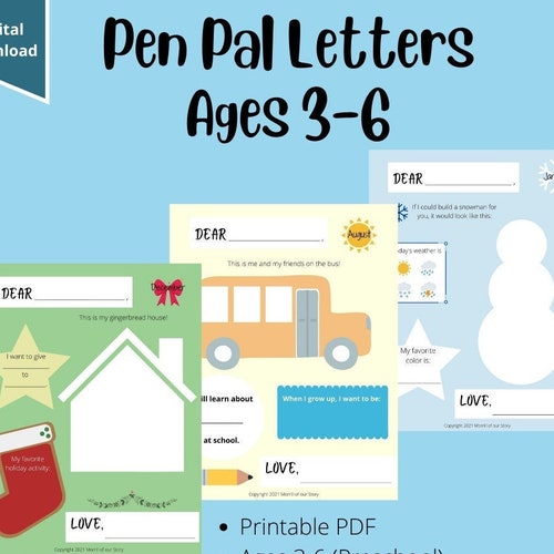 Pen Pal Kit: Ages 3-6 Monthly Letters With Grandparents - Etsy