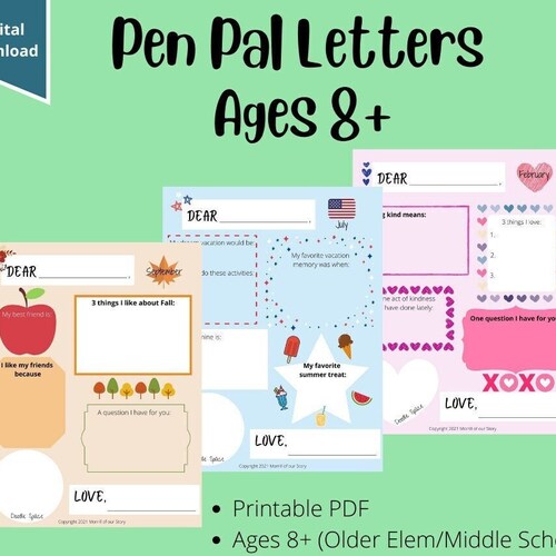 Pen Pal Kit: Ages 3-6 Monthly Letters With Grandparents - Etsy