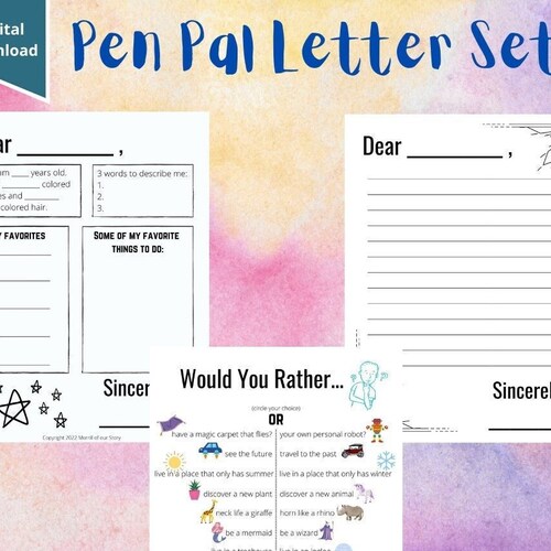 Pen Pal Letter Set Letters With Friends and Family Letter - Etsy