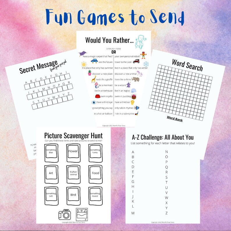 Pen Pal Letter Set | Letters With Friends and Family | Letter and Game ...