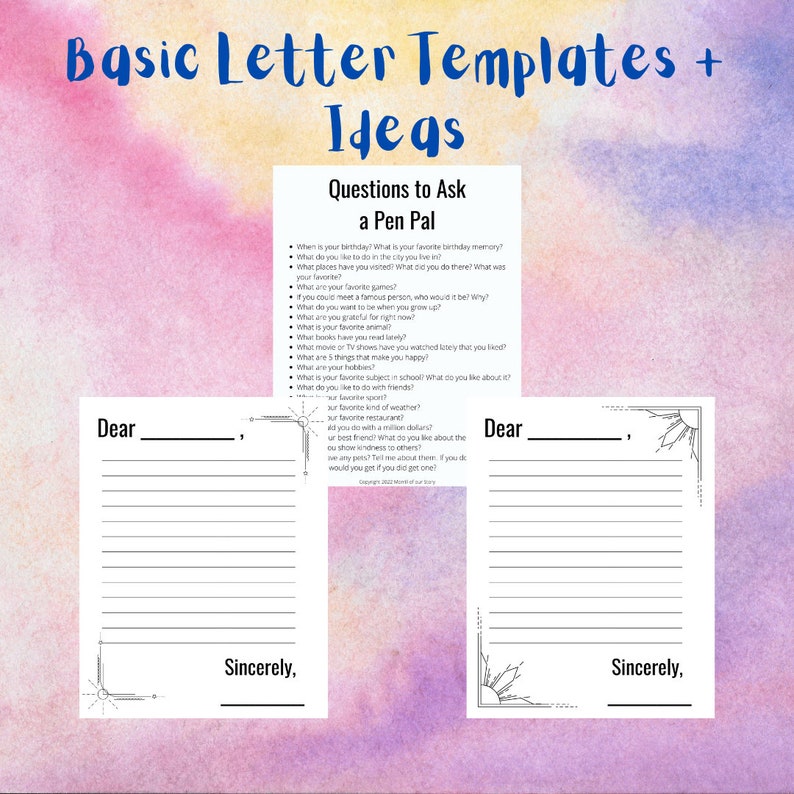 Pen Pal Letter Set | Letters With Friends and Family | Letter and Game ...