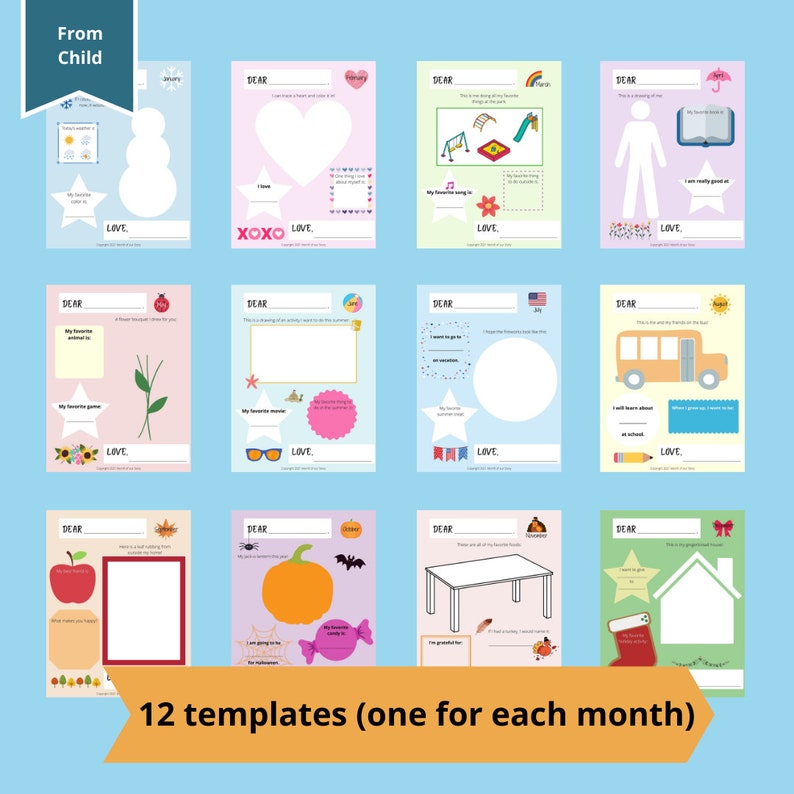 Pen Pal Kit: Ages 3-6 | Monthly Letters With Grandparents, Aunts ...