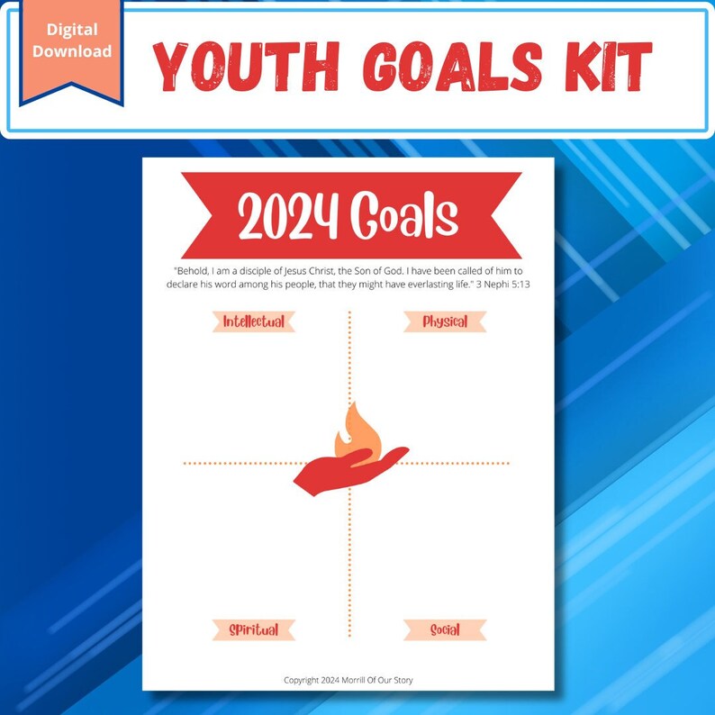 Youth Goals Kit LDS Young Women Men Goal Setting 2024 Youth Theme ...