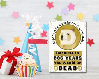 Doge Birthday Card - Etsy