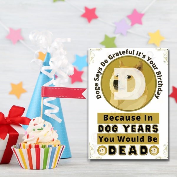 Doge Birthday Card - Etsy