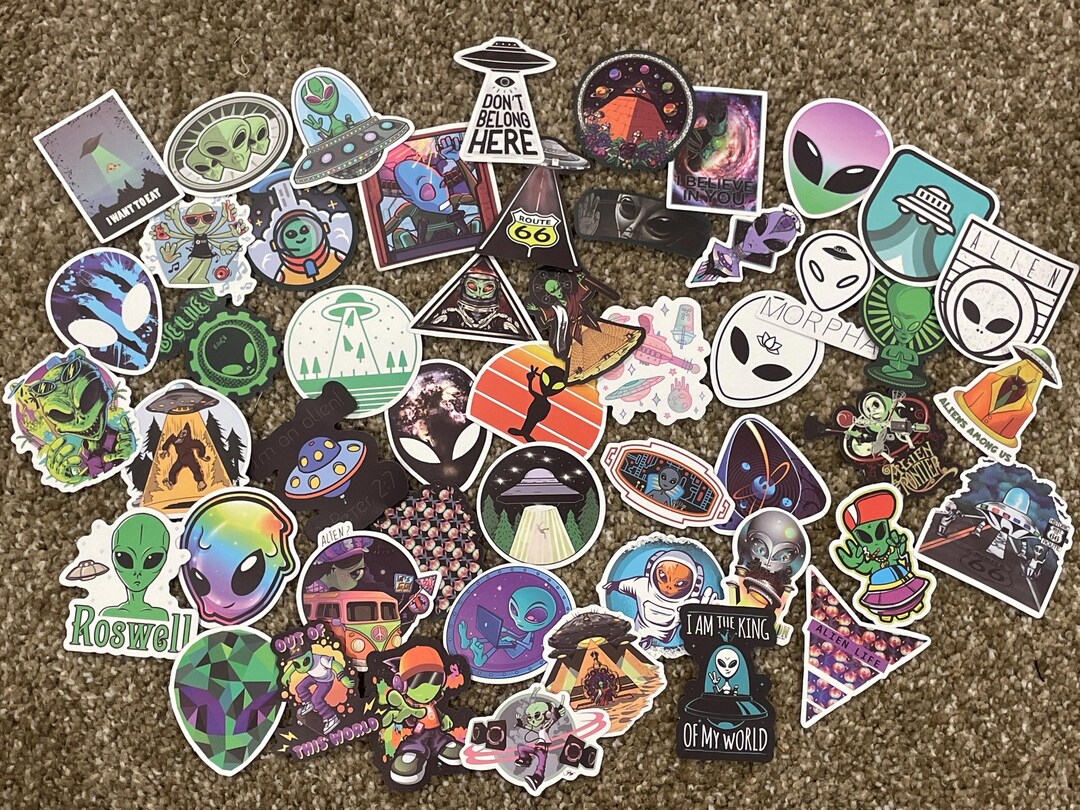 Mystery Alien Sticker Pack — Random Selection of 10 Unique Art Stickers ...