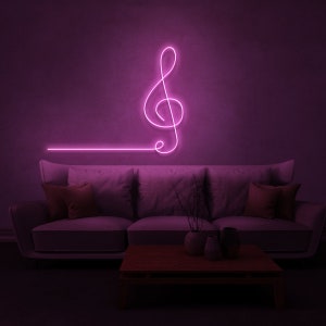 Treble Clef Neon Sign | Music Lover Acrylic LED Light | Music Neon Sign ...