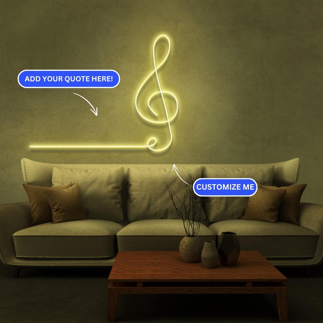 Treble Clef Neon Sign | Music Lover Acrylic LED Light | Music Neon Sign ...
