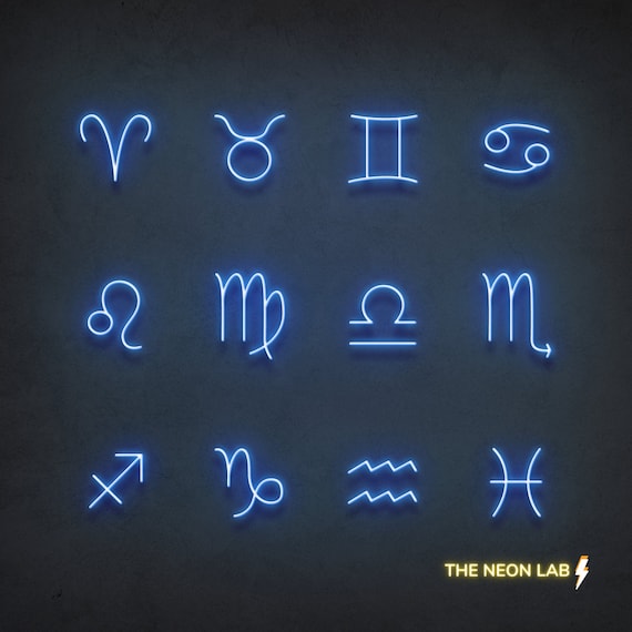 Choose Your Zodiac Star Sign Neon Sign for Bedroom Cafe | Etsy