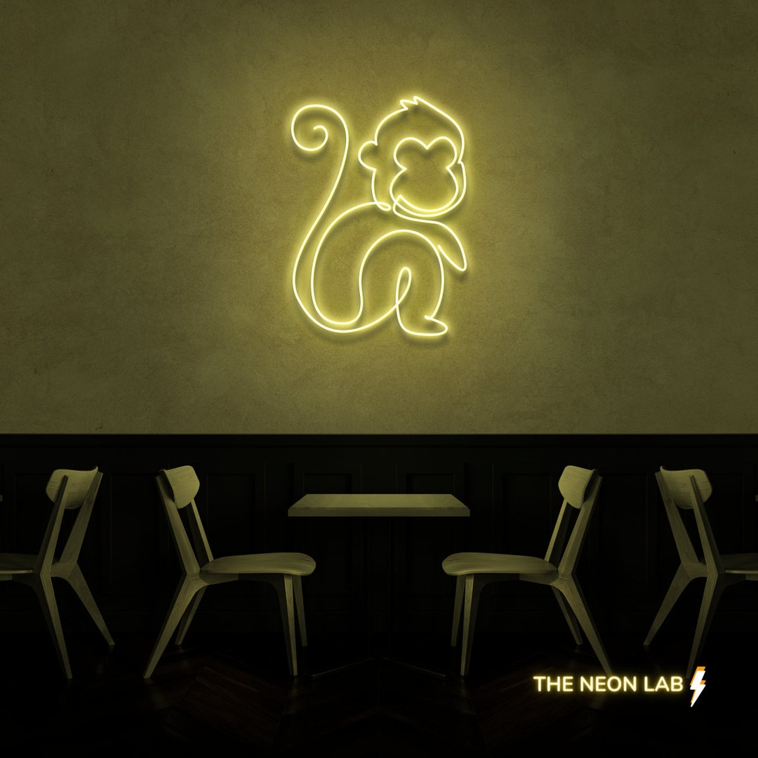 Cheeky Monkey Neon Sign for Kids Room, Bar, Restaurant, Office Living ...
