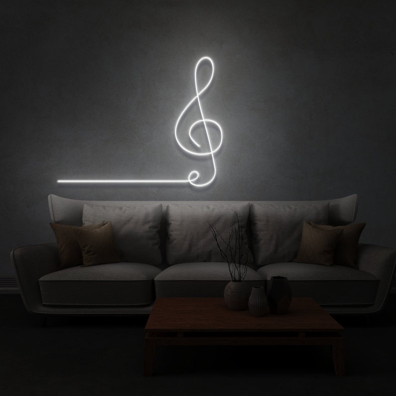 Treble Clef Neon Sign | Music Lover Acrylic LED Light | Music Neon Sign ...