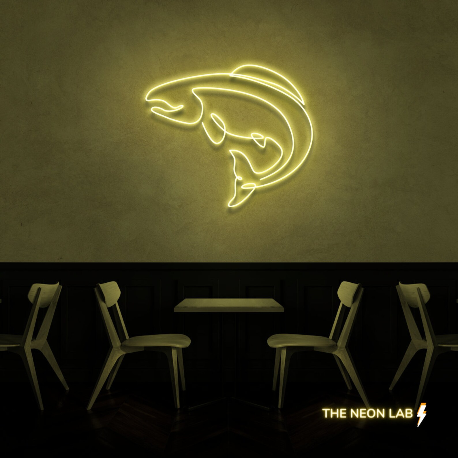 The Fisherman Trout Salmon Fish Neon Sign for Bar Bedroom | Etsy