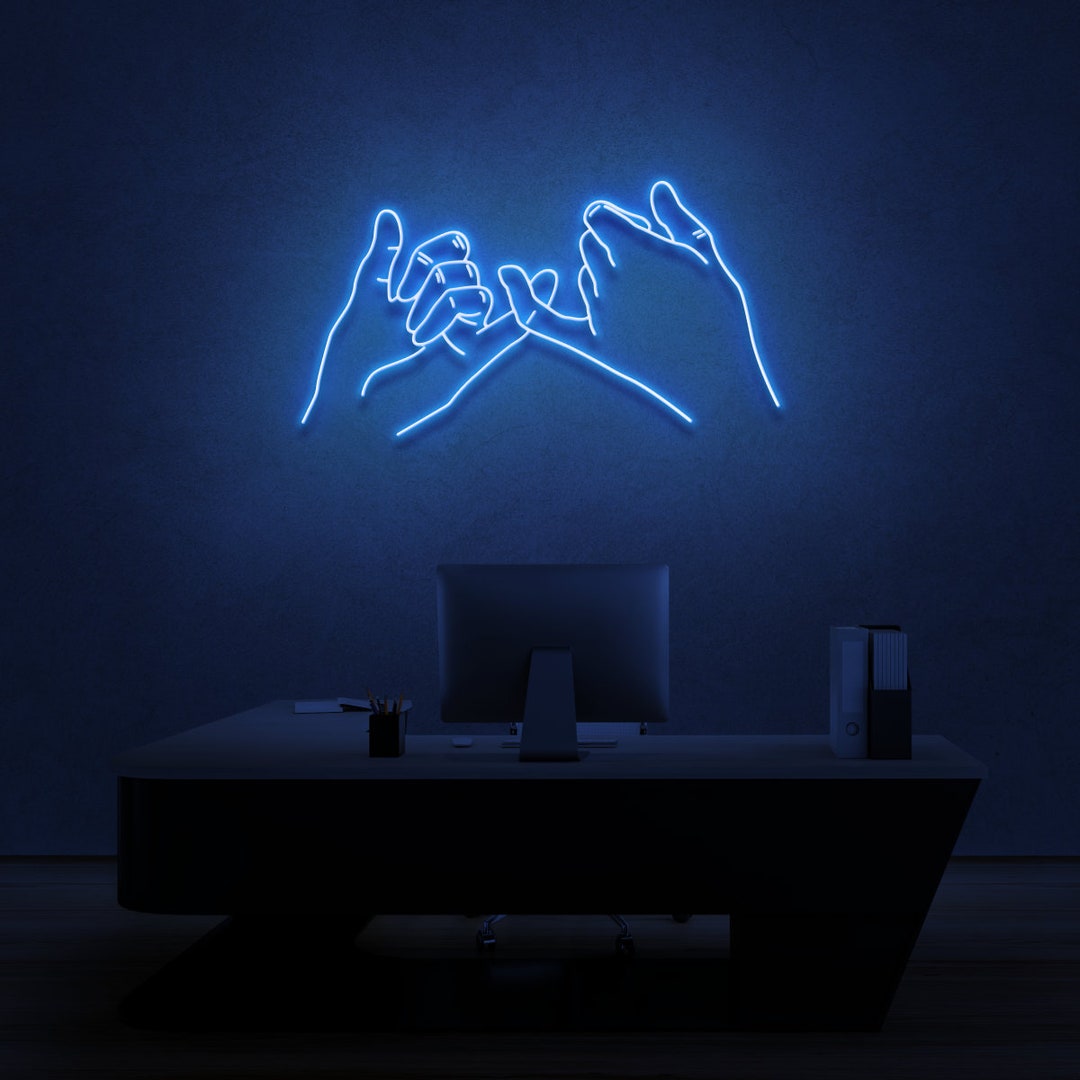 Pinky Promise Neon Sign, Hands Neon Light, Pinky Promise LED Sign, Neon ...