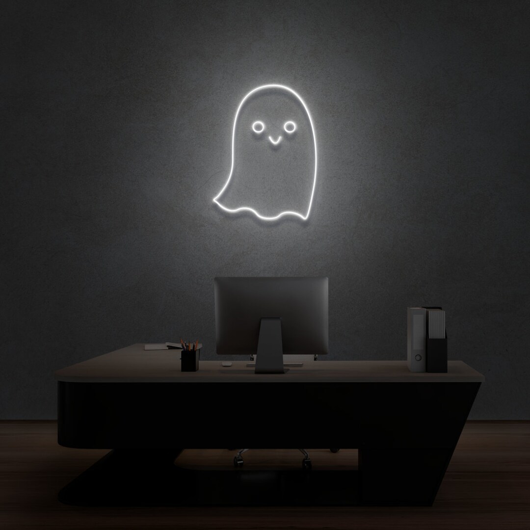 Ghost Neon Sign, Cute Halloween LED Neon, Spooky Acrylic Neon, Spirit ...