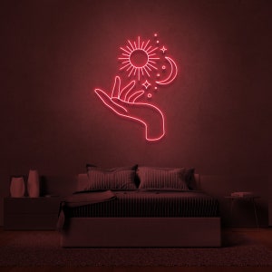Galaxy Moon and Stars Neon Sign for Bedroom, Cafe, Studio, Home, Bar ...