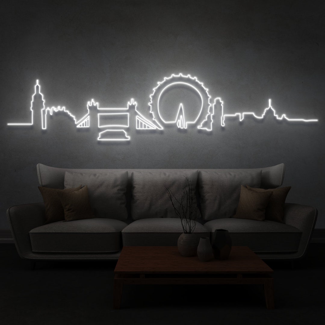 London Skyline Neon Sign for Bar, Home, Bedroom, Cafe, Restaurant ...
