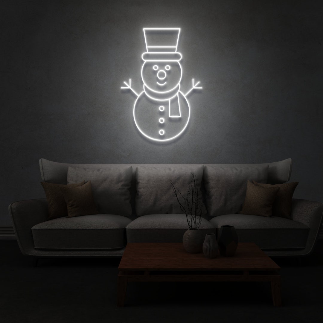 Snowman Neon Sign, Christmas Frosty the Snowman Neon Light, Holiday ...