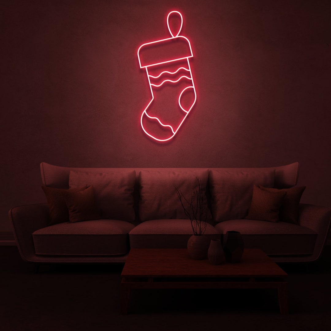 Christmas Stocking Neon Sign: Holiday Home Decor - Etsy UK