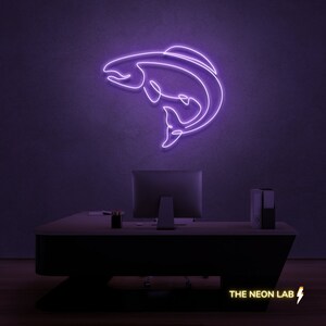 The Fisherman Trout Salmon Fish Neon Sign for Bar Bedroom | Etsy