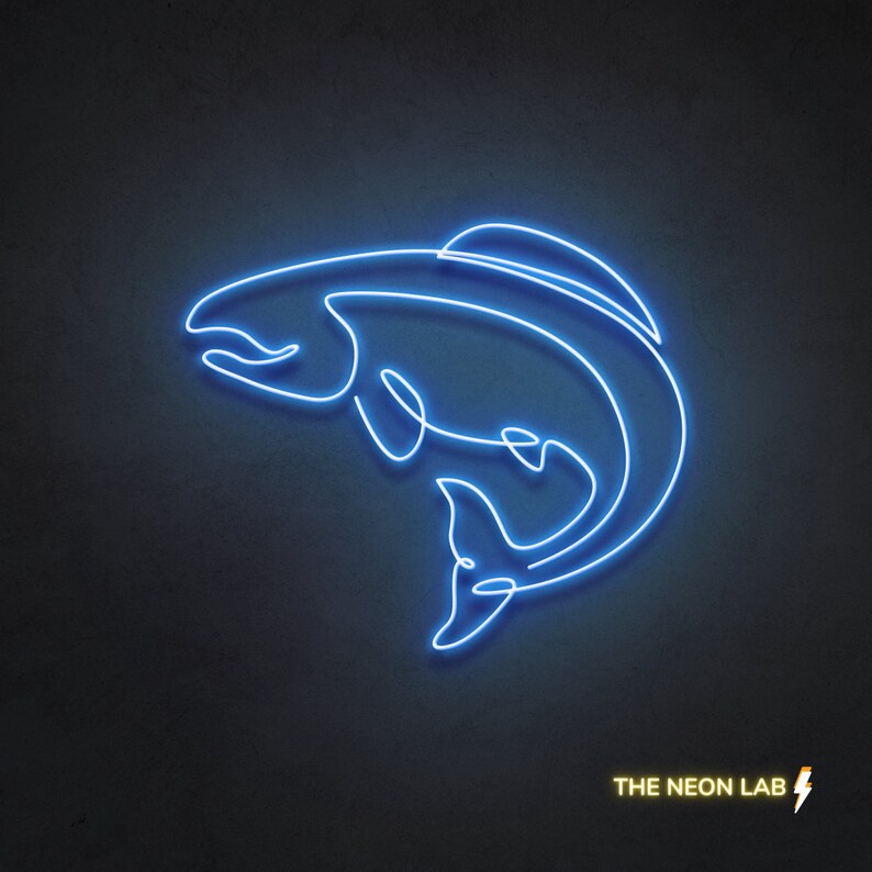 The Fisherman Trout Salmon Fish Neon Sign for Bar Bedroom | Etsy